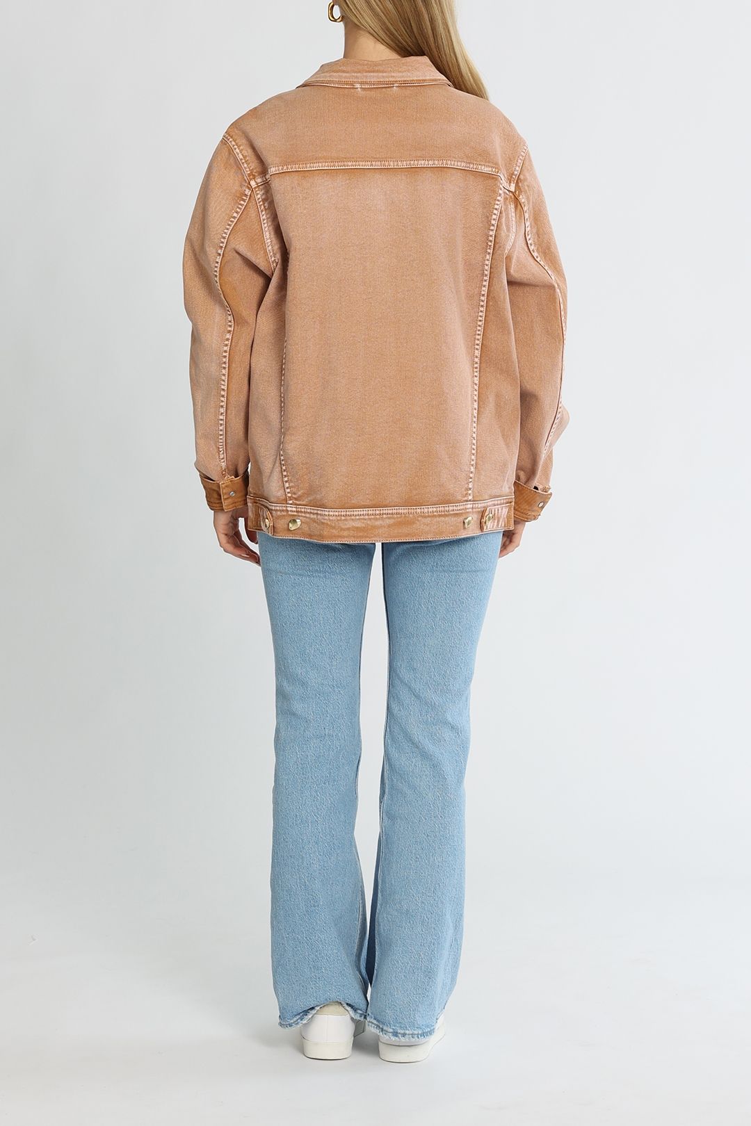Hire Philia Denim Jacket in Coffee | AJE | GlamCorner