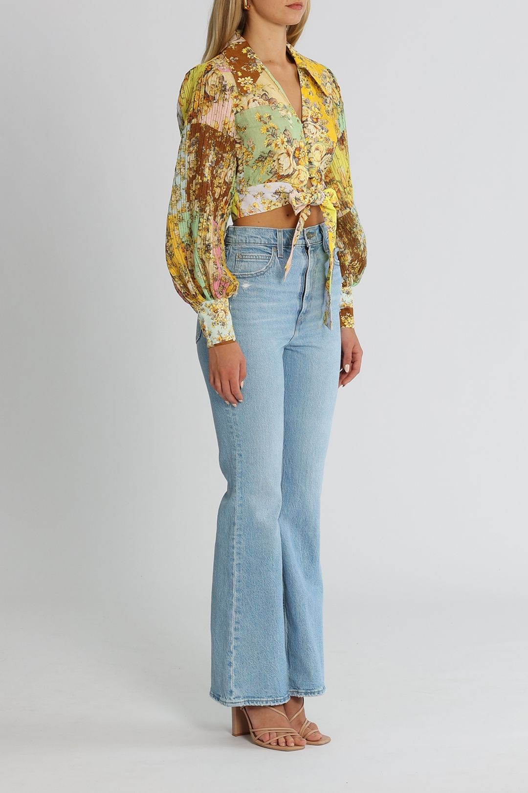 Hire Matilde Tie Front Top in Multi | Alemais | GlamCorner