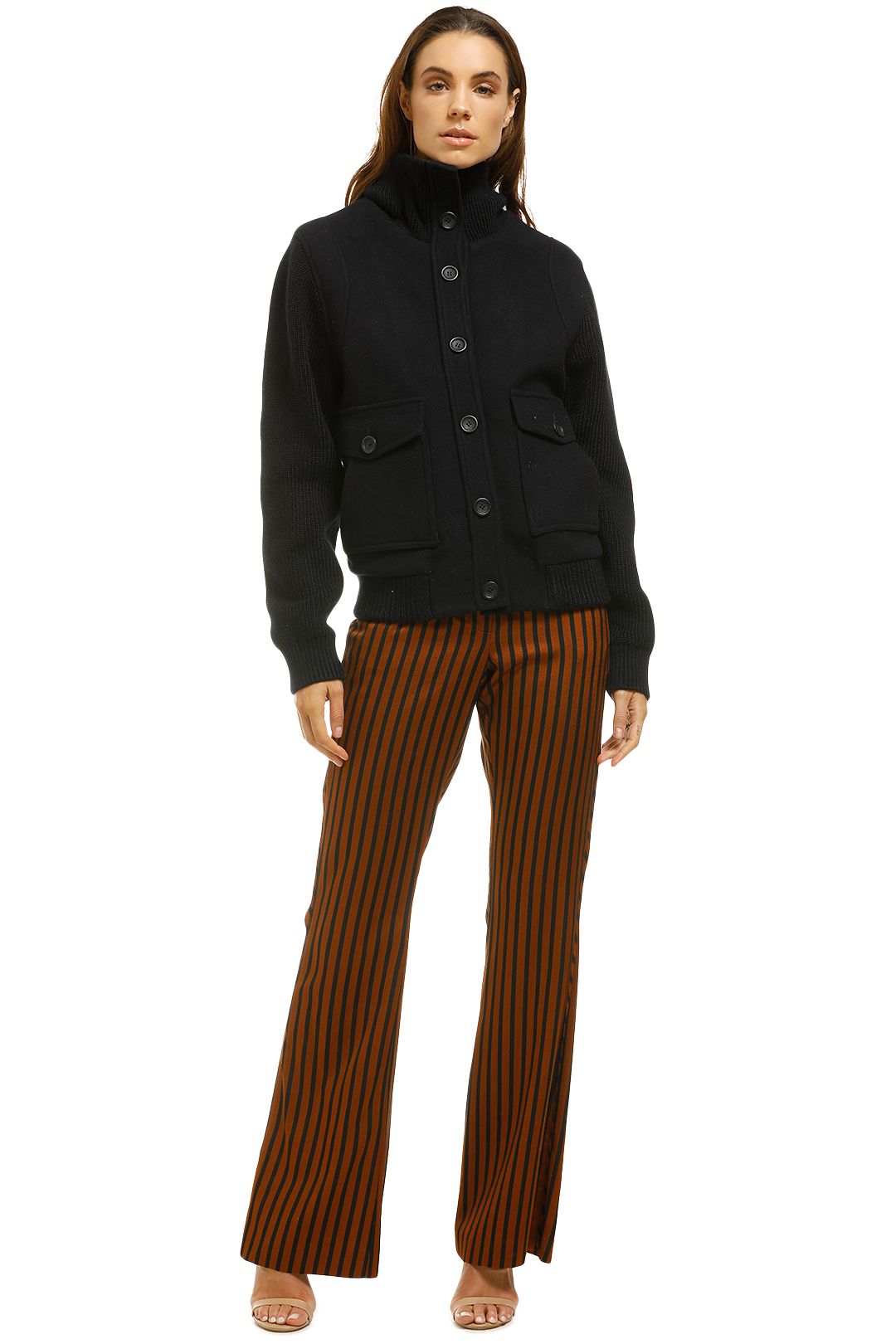 Corte Ribbed Knit Paneled Wool Blend Jacket by Antik Batik for Rent
