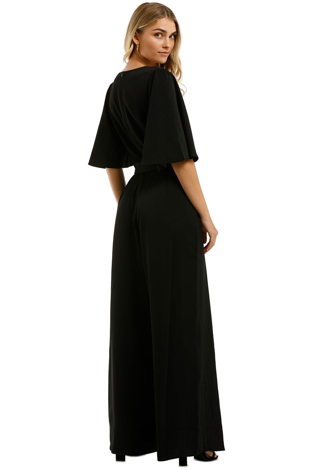 Maeve Flutter Jumpsuit in Black by Cooper St for Rent | GlamCorner