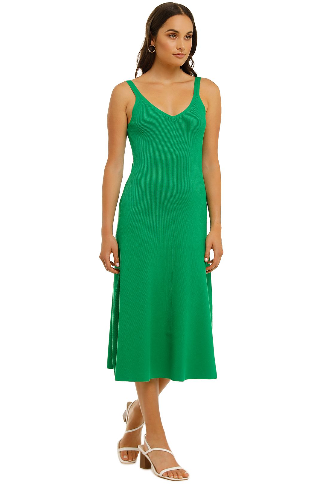 Rib Slip Knit Dress in Vivid Green by Country Road for Hire | GlamCorner