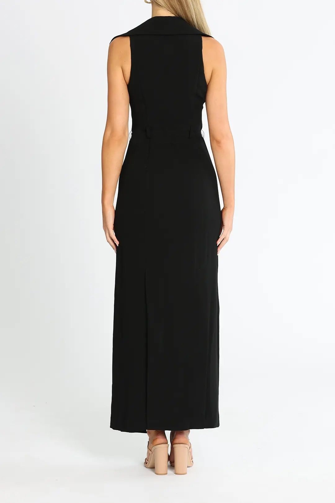 Hire Collared Maxi Dress in Black | Cue | GlamCorner