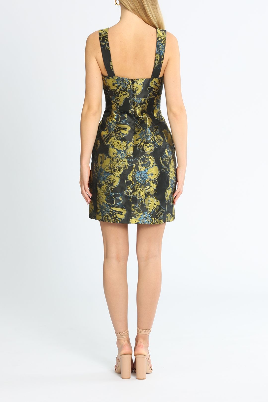 Hire Sketched Floral Jacquard Mini Dress | Cue | GlamCorner