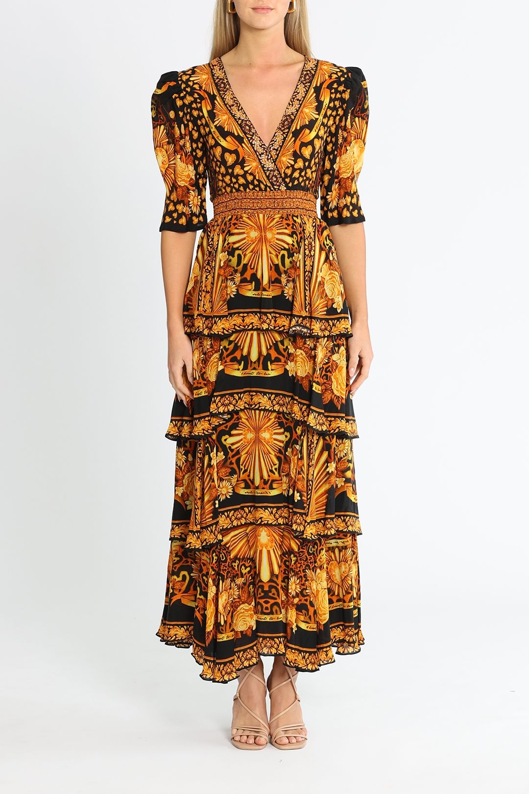 Black and Gold Designer Dresses for Hire | GlamCorner