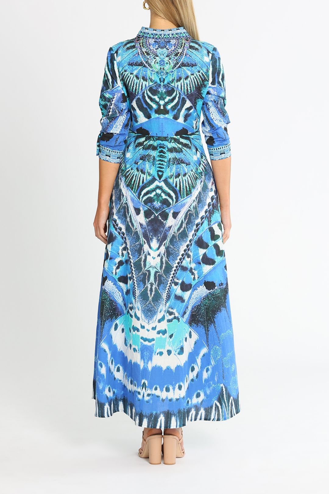 Hire Wild Feathers Linen Dress | Czarina | GlamCorner