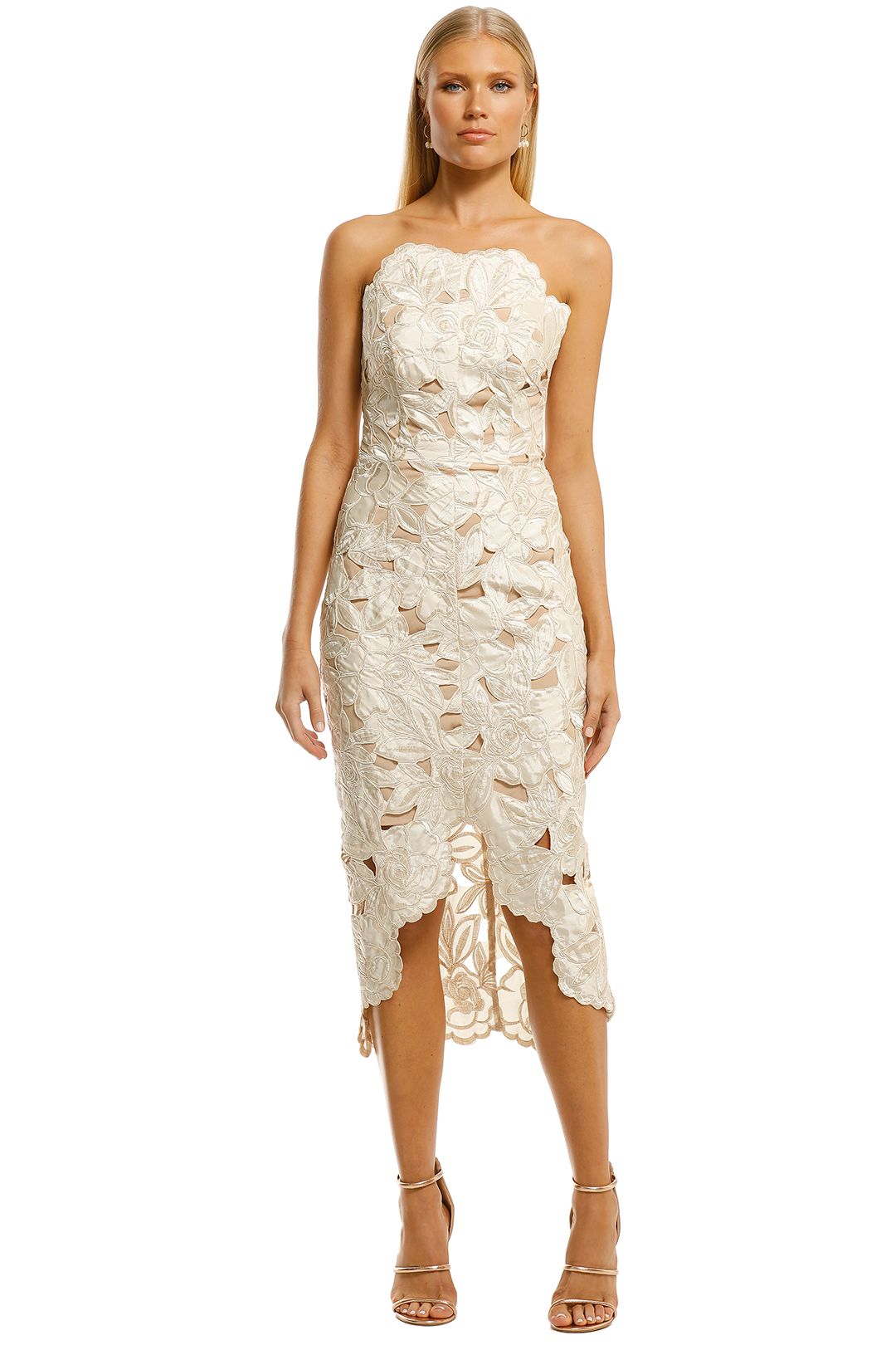Atrium Dress in Champagne by Elliatt for Hire | GlamCorner