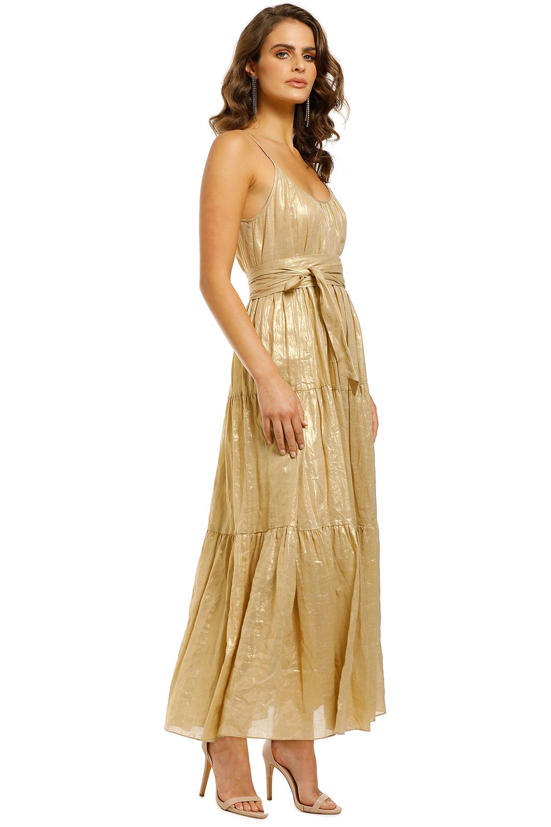 Glorious Maxi Dress in Light Gold by Ginger and Smart for Hire | GlamCorner