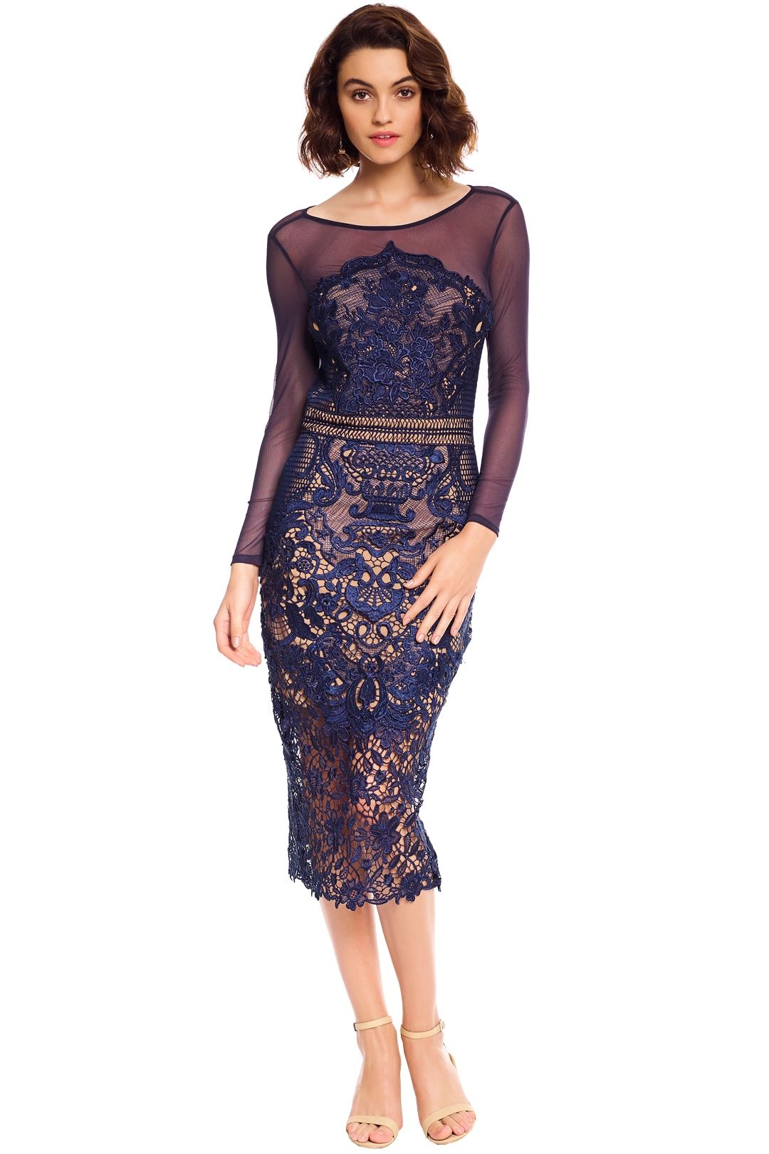 Renaissance Midi Dress in Blush by Grace & Hart for Rent