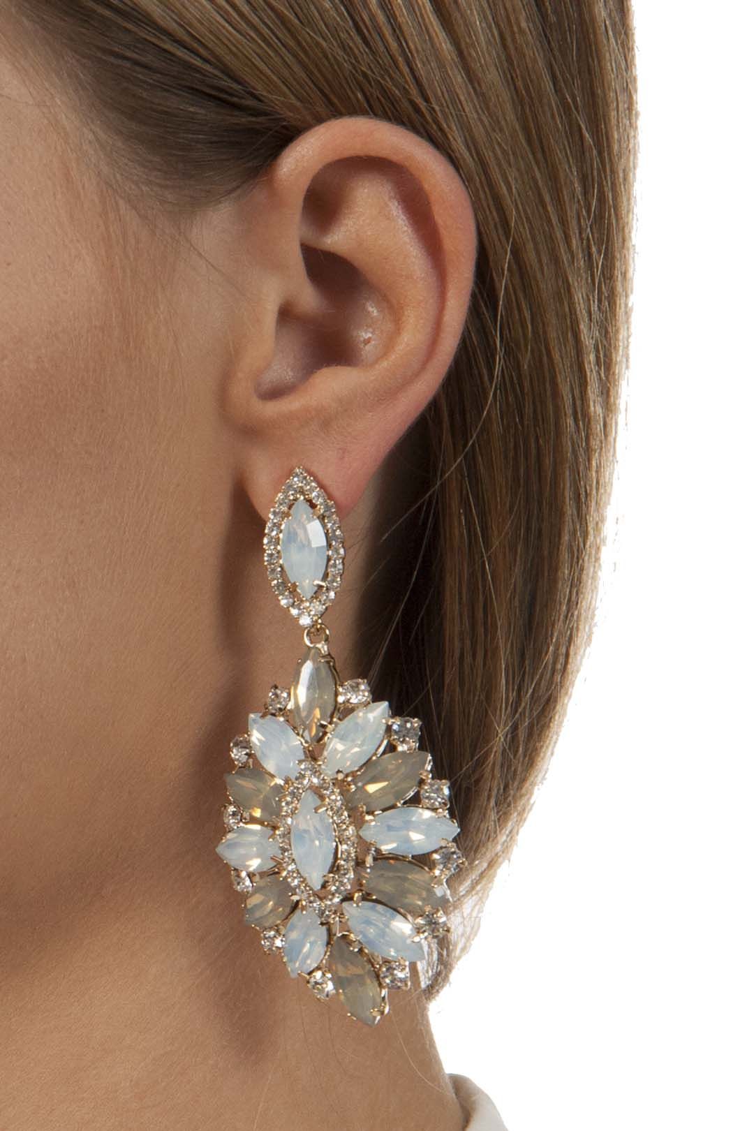 Jewelled Petal Edge Pointed Earring | Adorne | GlamCorner