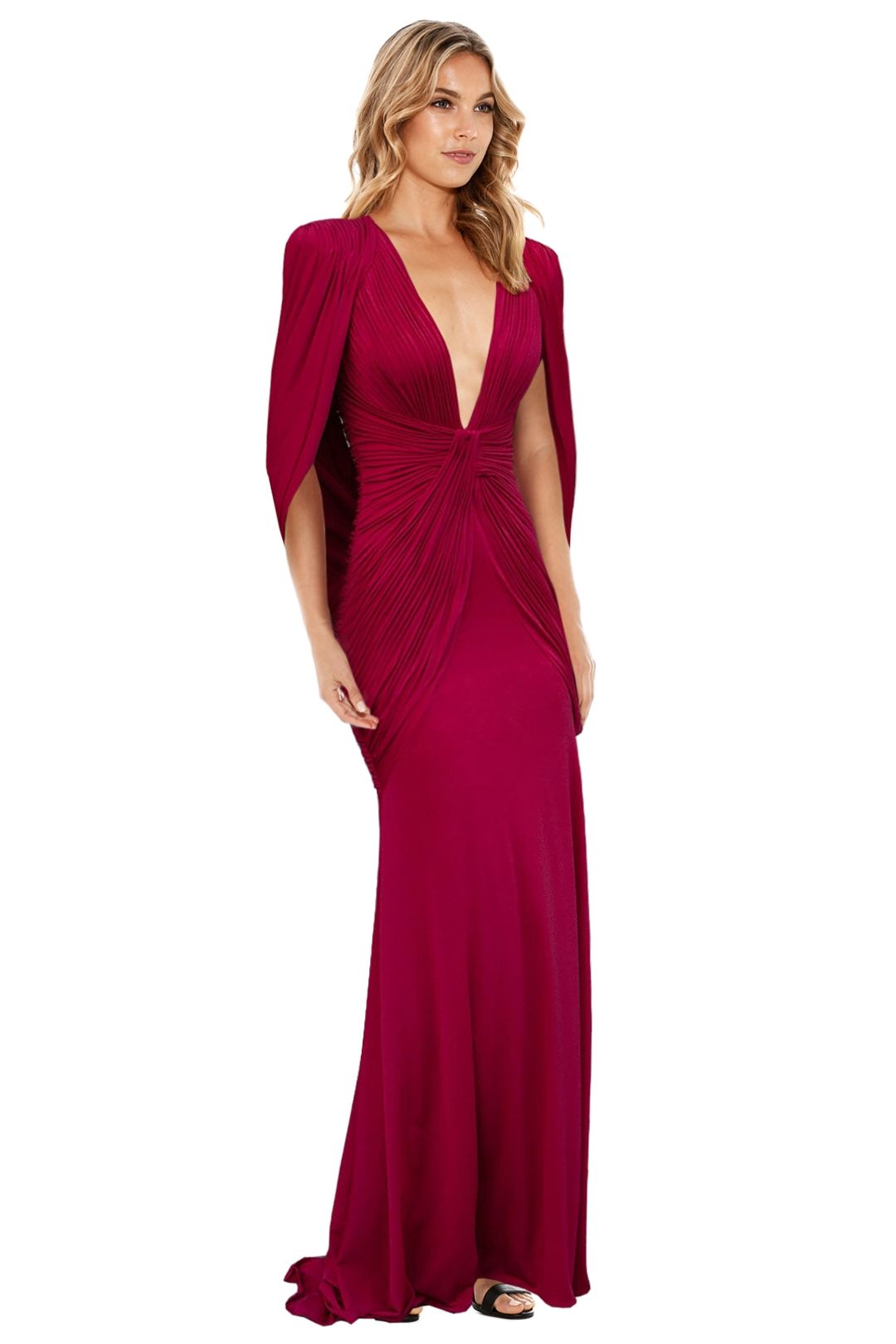 Plunging Neckline Red Dress by Jovani for Rent | GlamCorner