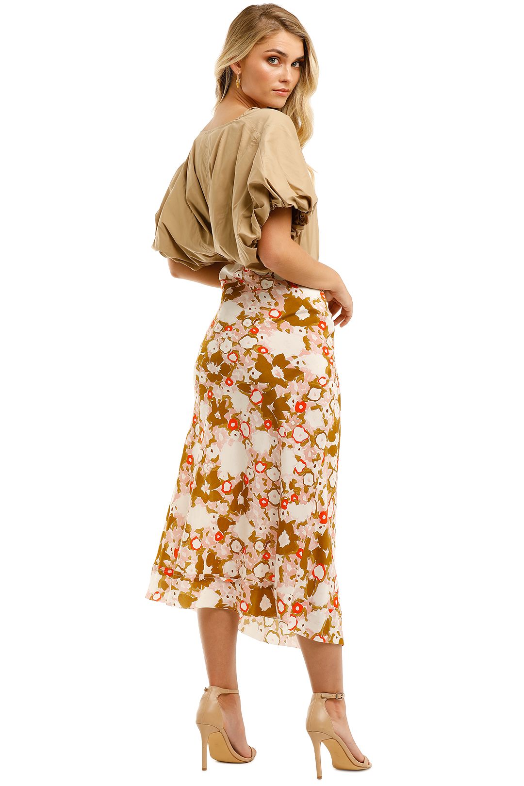 Alice Puff Sleeve Top In Desert By Lee Mathews For Hire Glamcorner