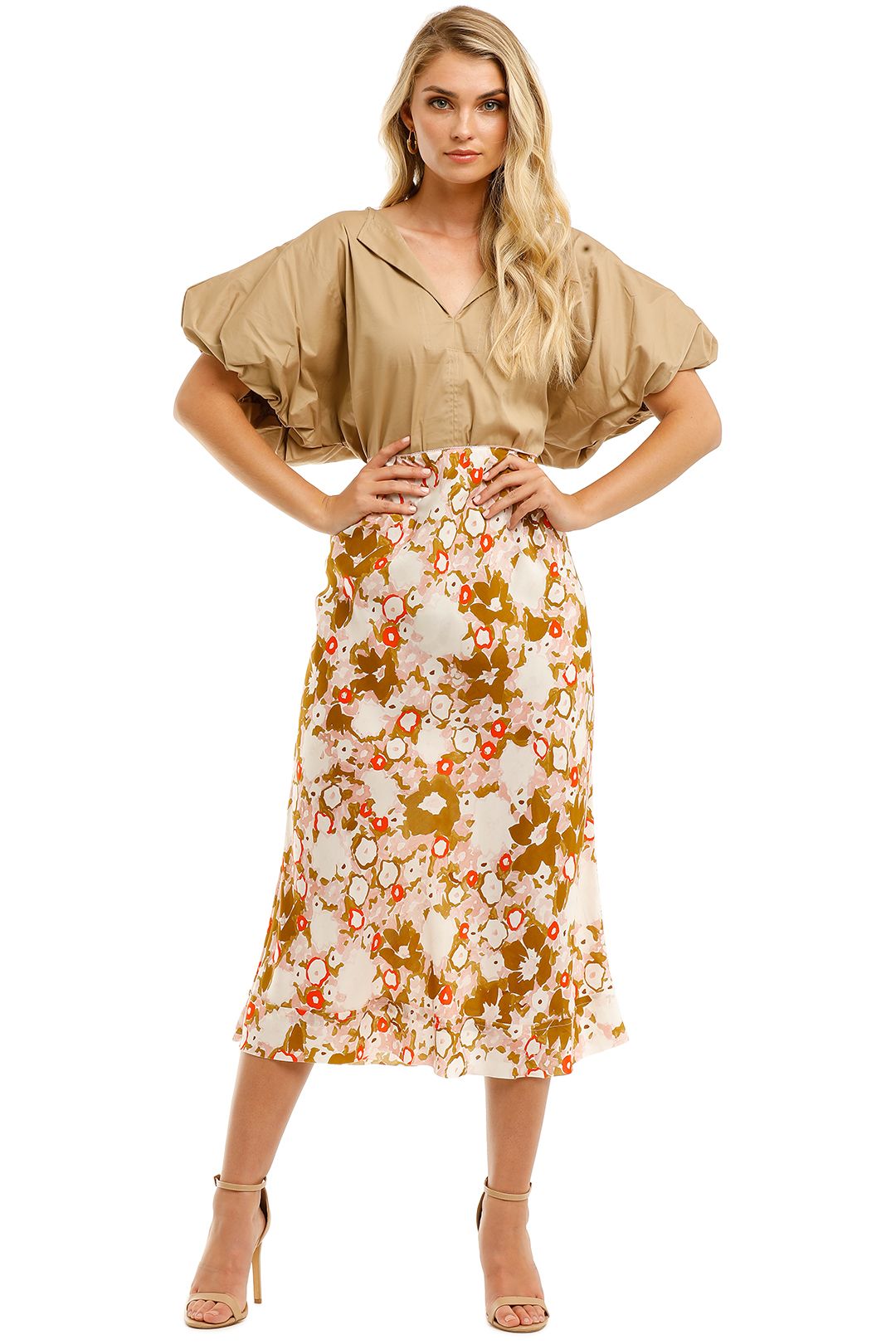 Alice Puff Sleeve Top In Desert By Lee Mathews For Hire Glamcorner