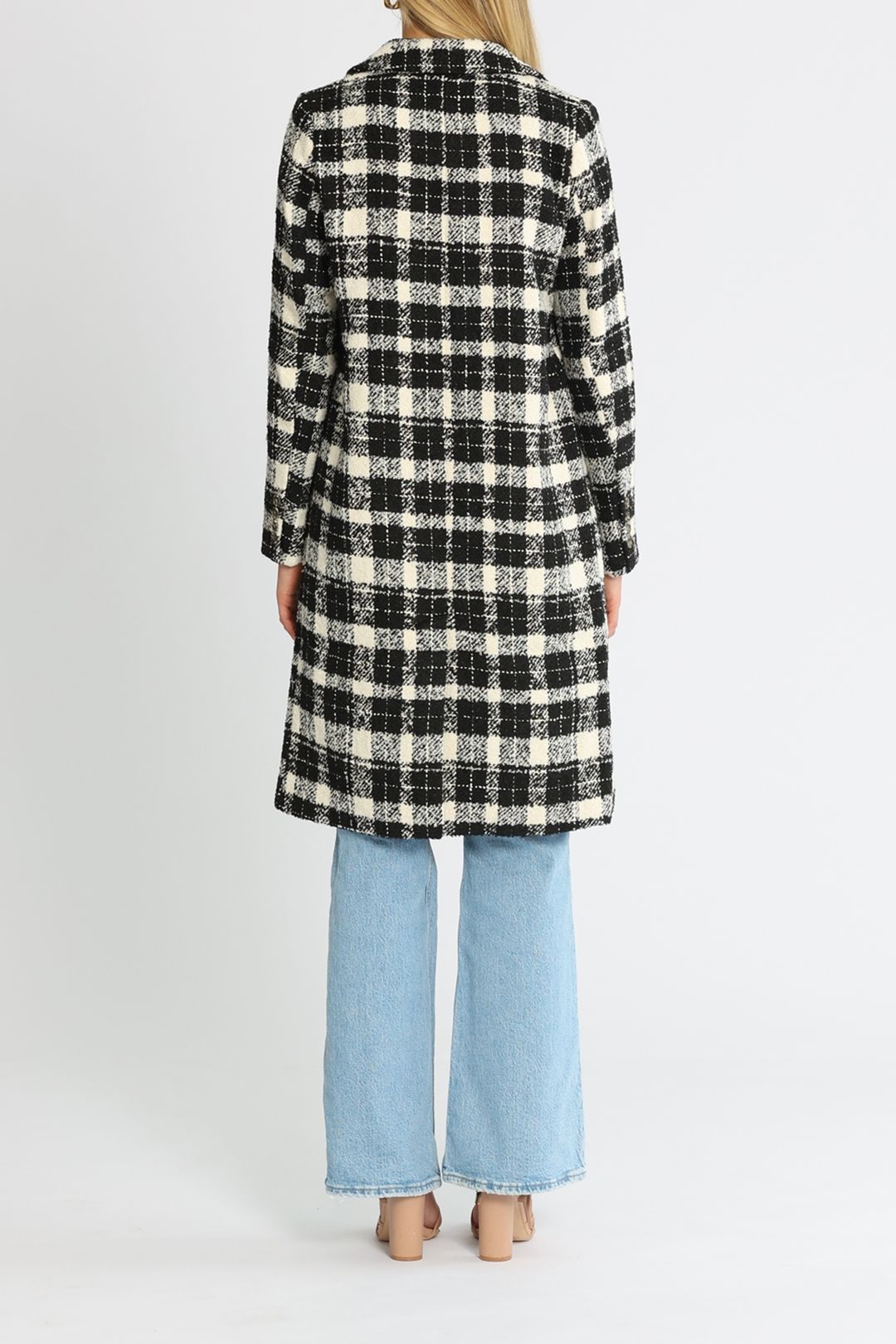 Hire Toko Check Coat | Mink Pink | GlamCorner