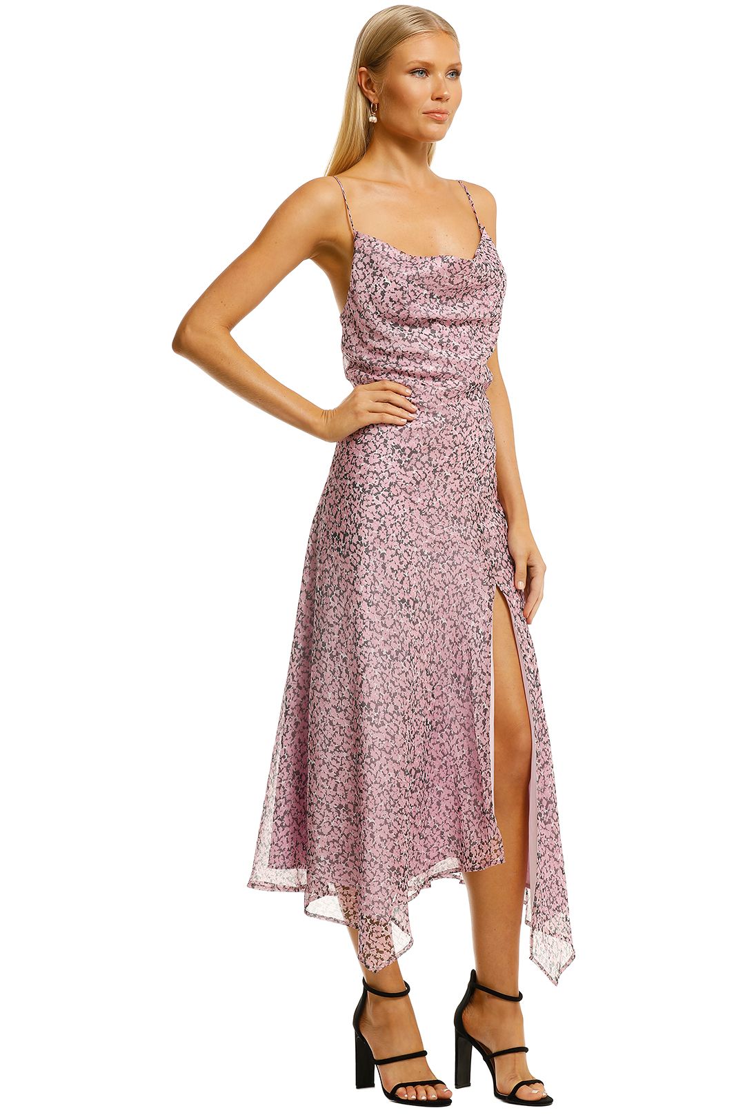 Lisa Dress in Pink Floral by Misha for Hire | GlamCorner