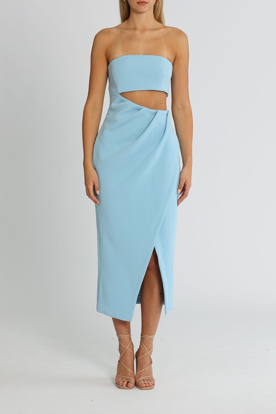 Hire Medora Dress in Powder Blue | Misha | GlamCorner