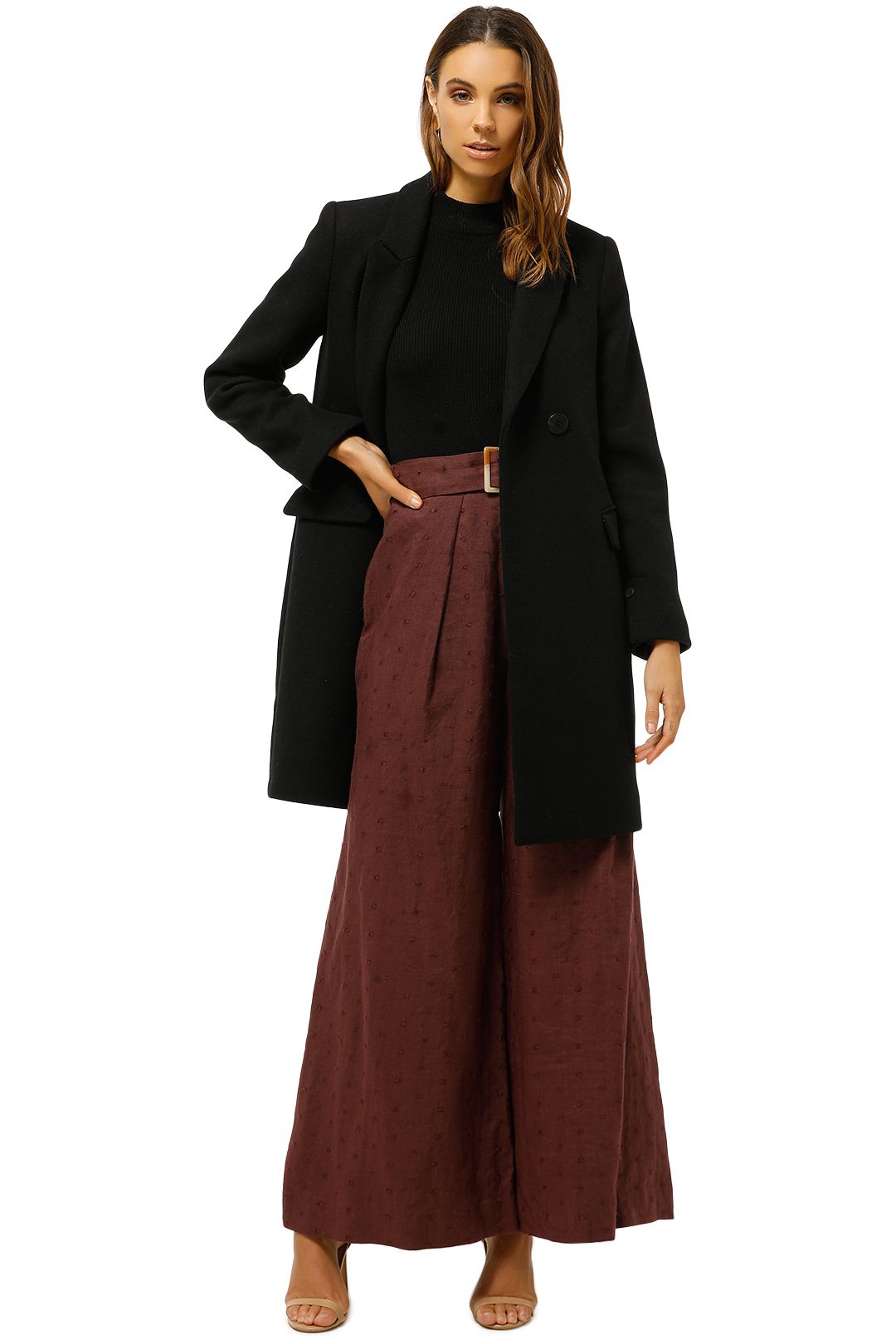 Masculine Structured Coat in Black by MNG for Hire | GlamCorner