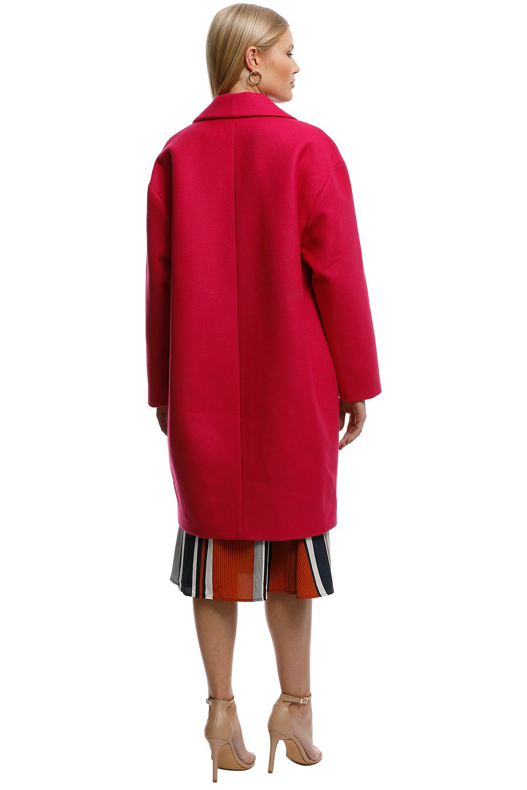 Unstructured Wool Blend Coat in Fuchsia by MNG for Hire | GlamCorner