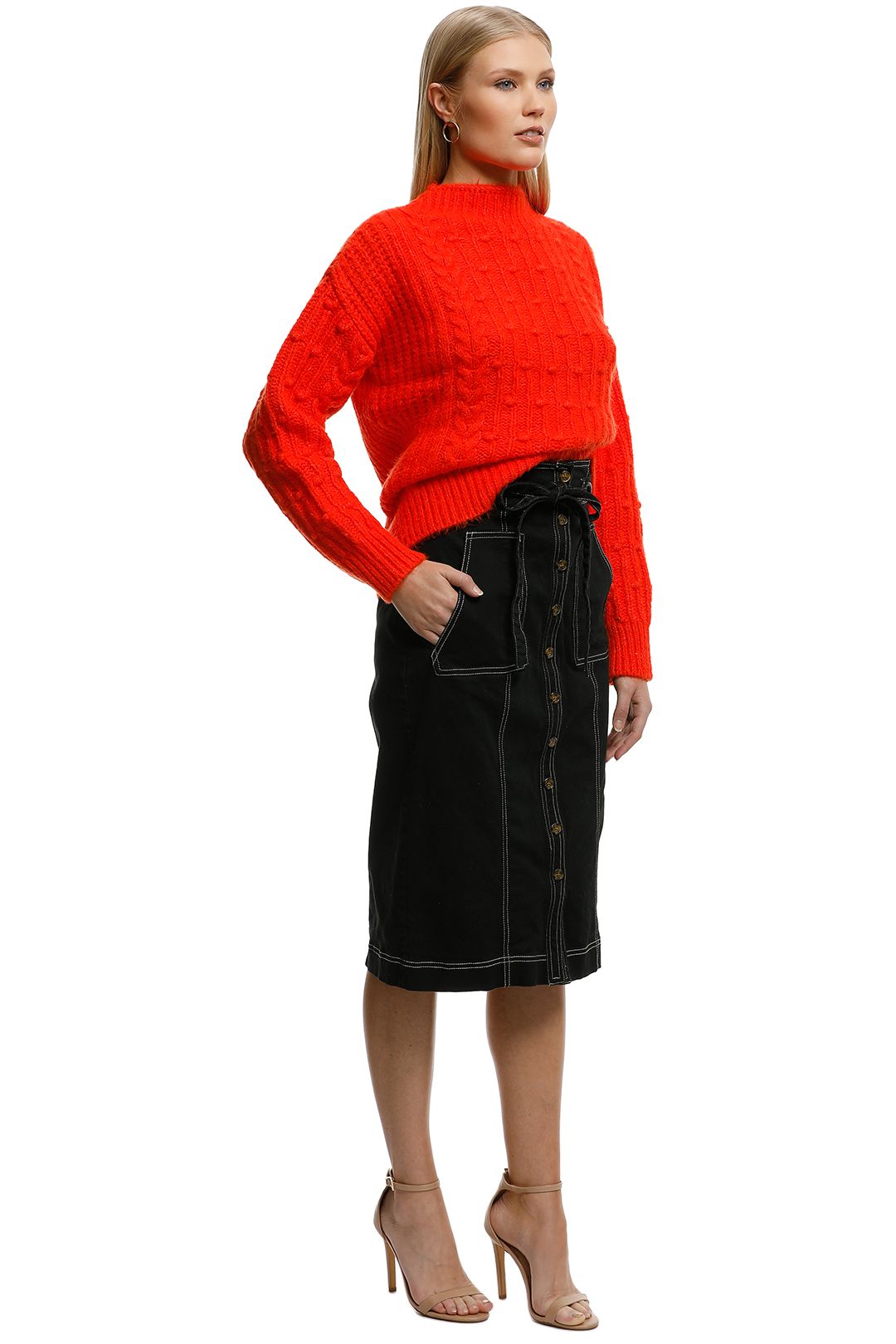 Contrasting Knit Sweater By Mng For Hire Glamcorner