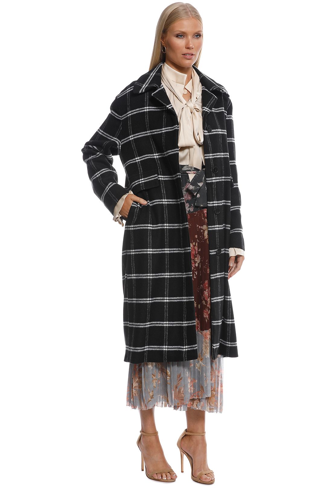 Mummy Checkered Coat by MNG for Rent | GlamCorner