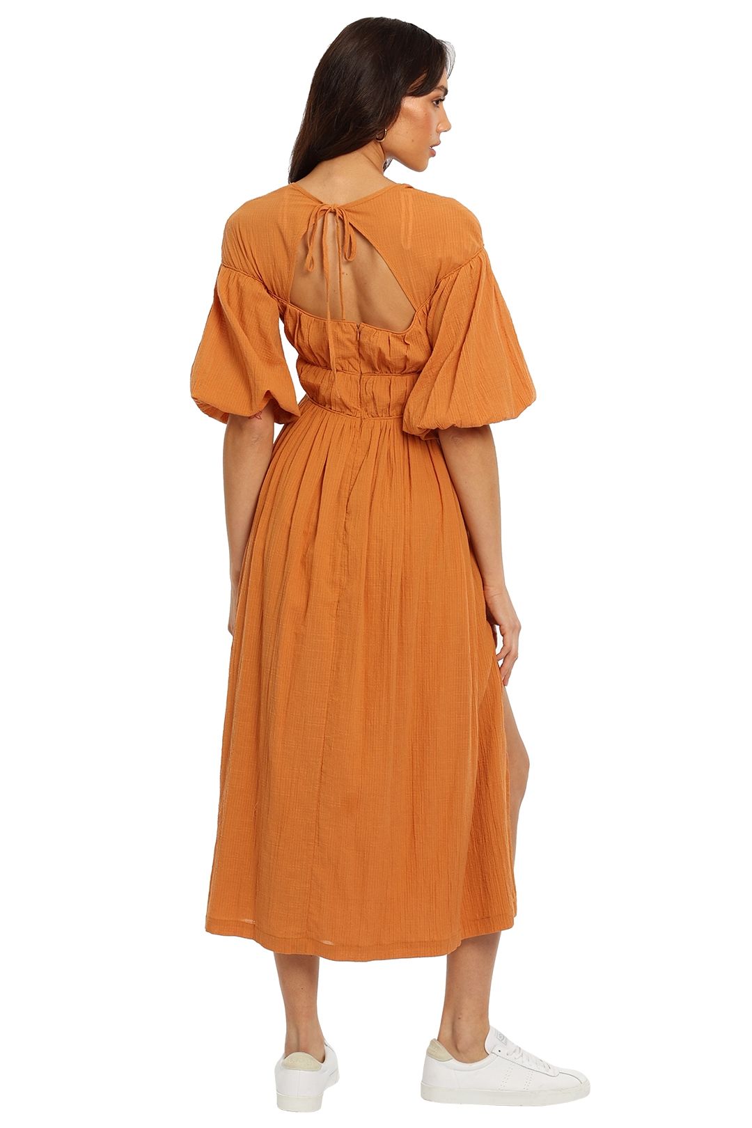 Hire Luelle Midi Dress in Caramel | Mon Renn | GlamCorner