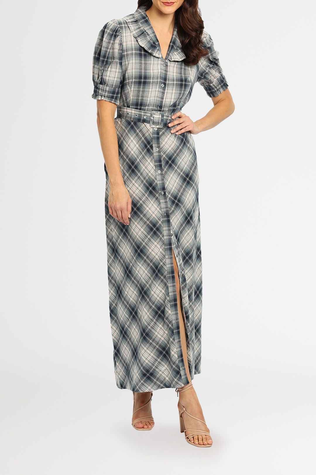 Hire Sarai Maxi Shirt Dress in Check | Apartment Clothing | GlamCorner