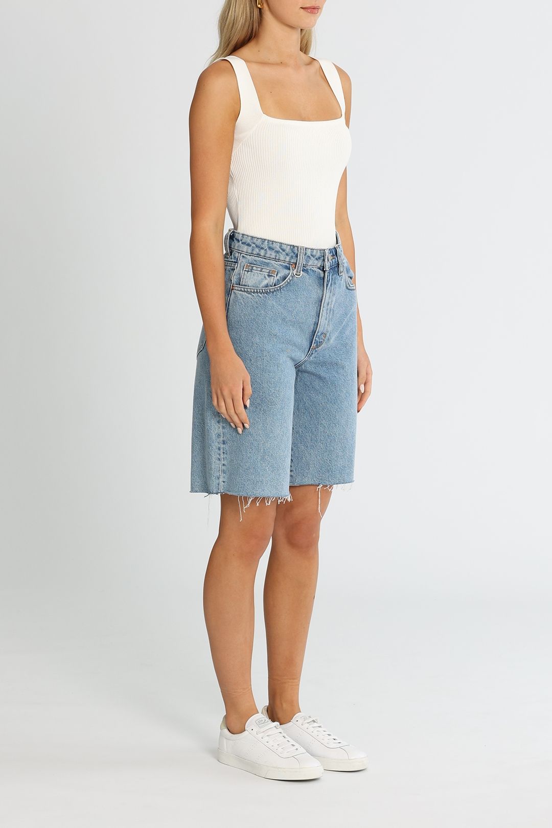 Hire Chloe Denim Short in Serene Blue | Neuw Denim | GlamCorner