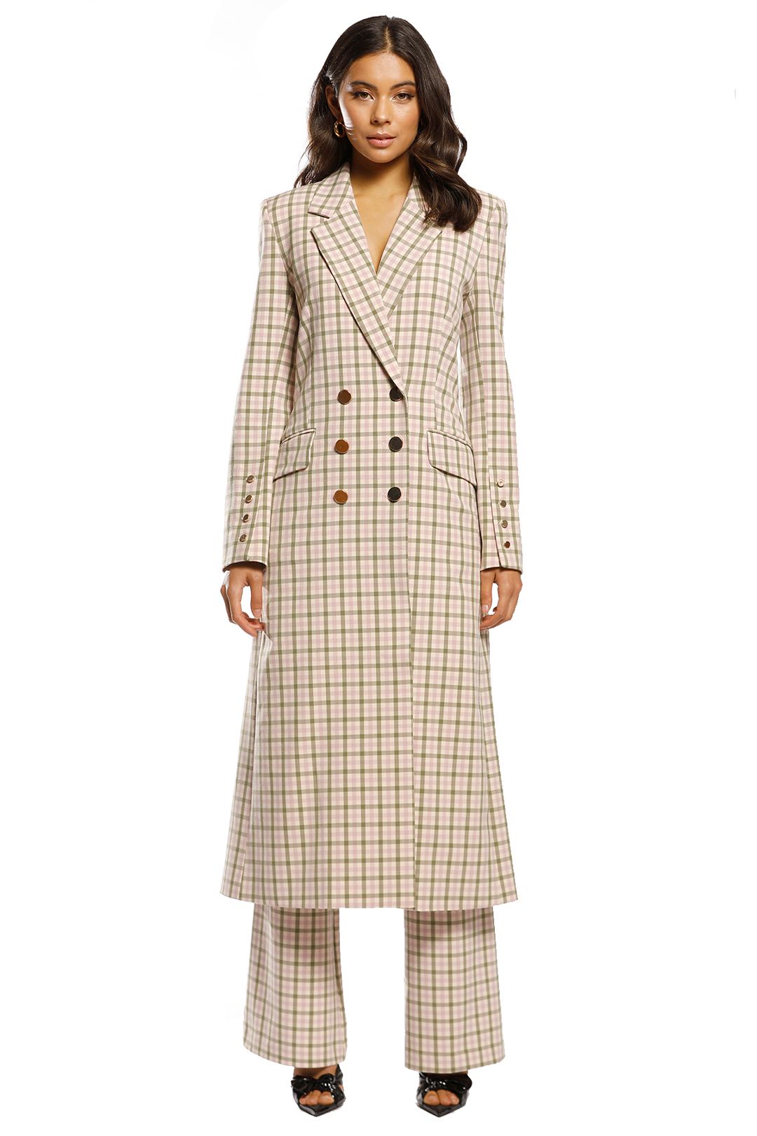 Checker Coat in Fawn by Pasduchas to Buy | GlamCorner