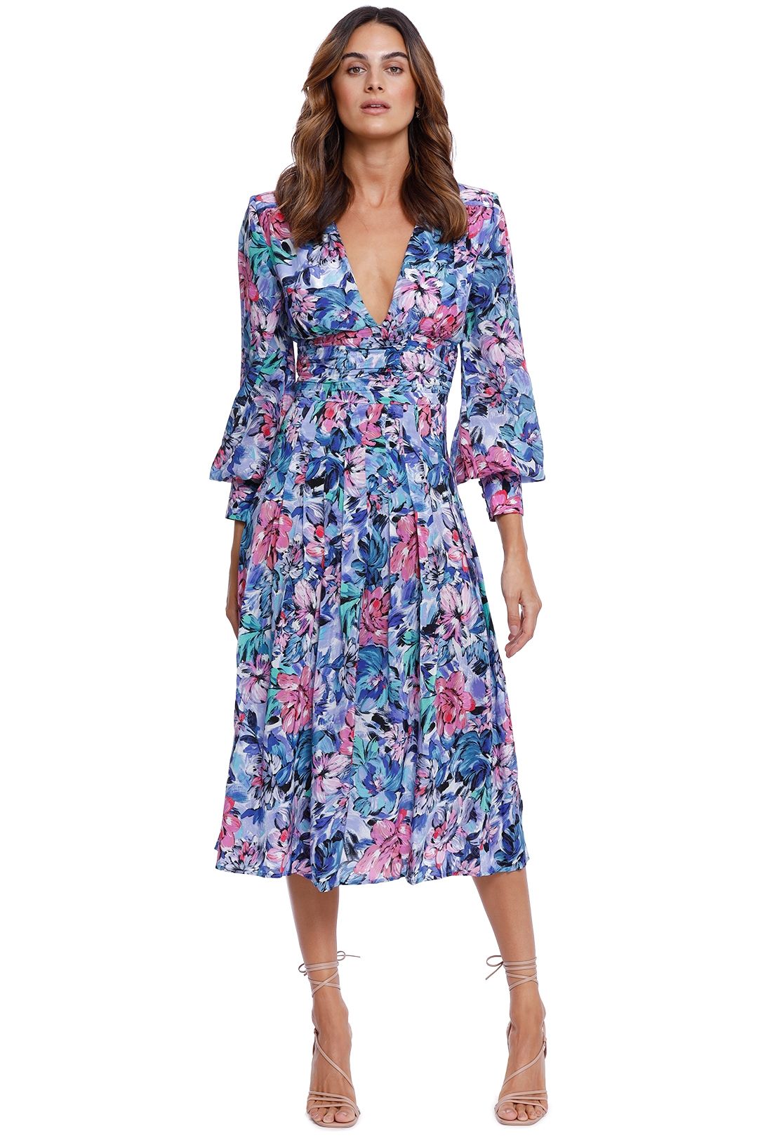 Hire La Violette Midi Dress in Blue | Rebecca Vallance | GlamCorner