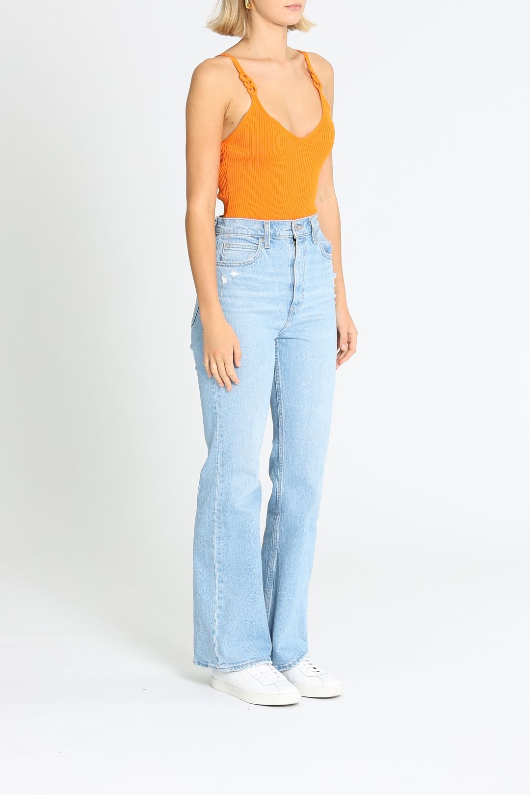 Hire Logan Orange Cami Top | Sandro | GlamCorner
