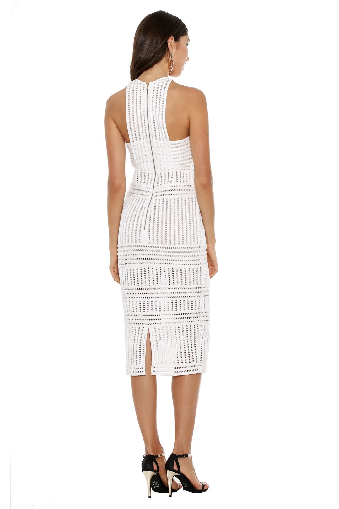 Striped Mesh Column Dress by Self Portrait for Rent