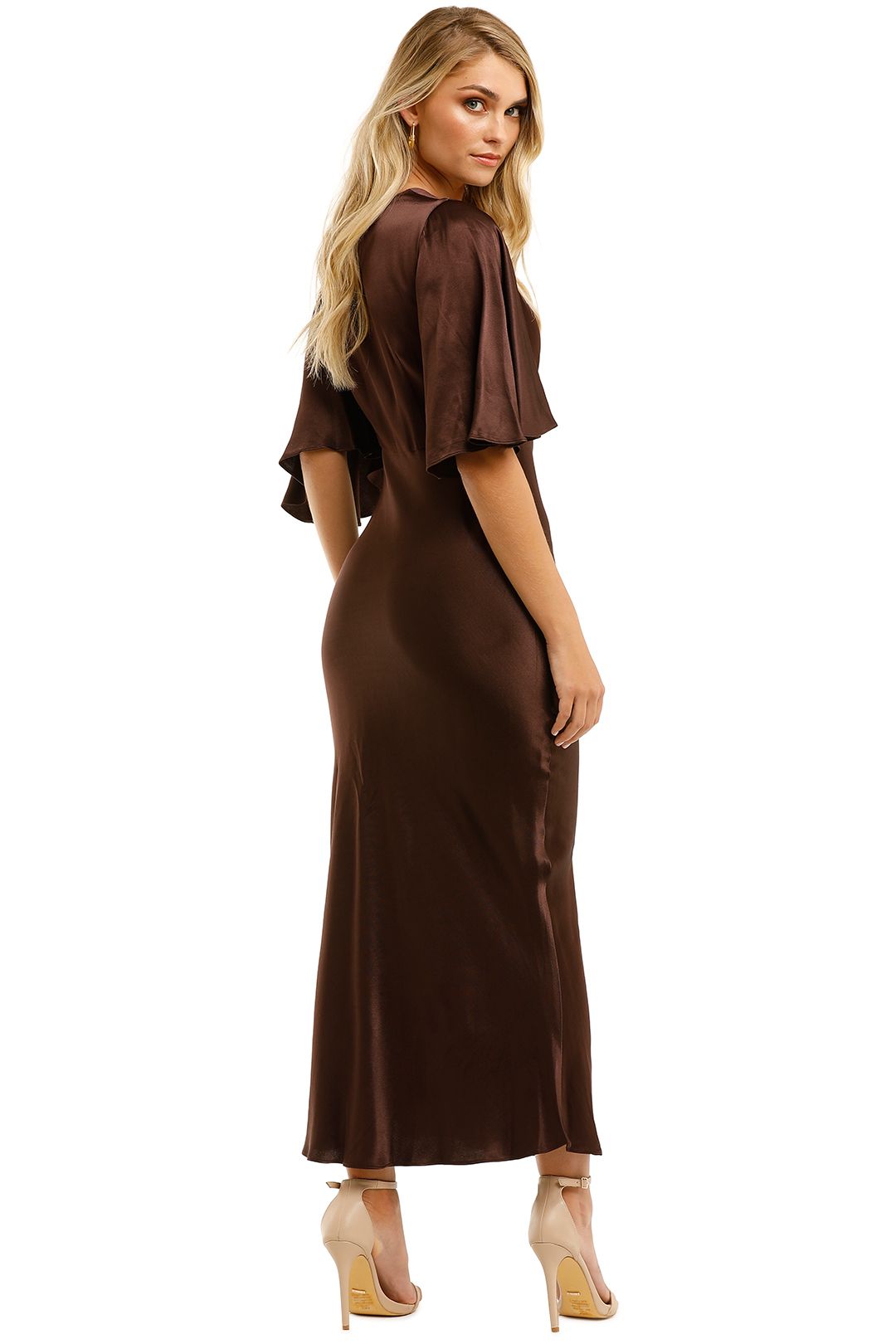 Wright Flutter Sleeve Dress by Shona Joy for Rent | GlamCorner