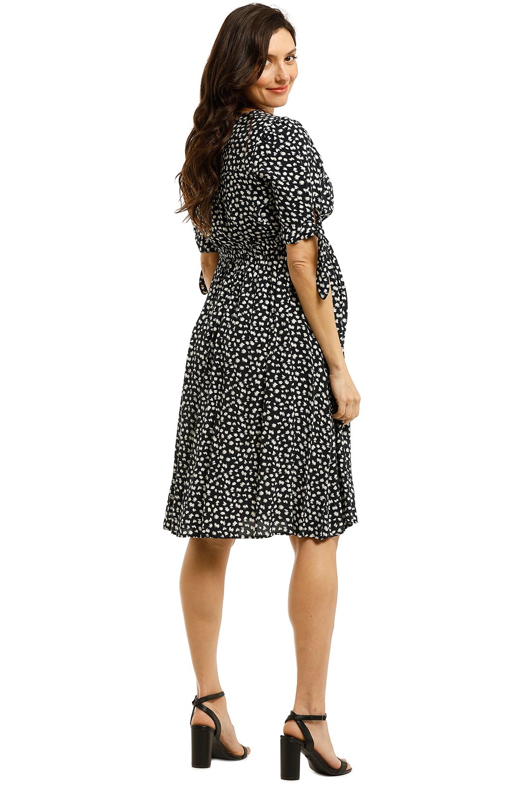 Zippi Dress in Navy Speck by Soon Maternity for Hire | GlamCorner
