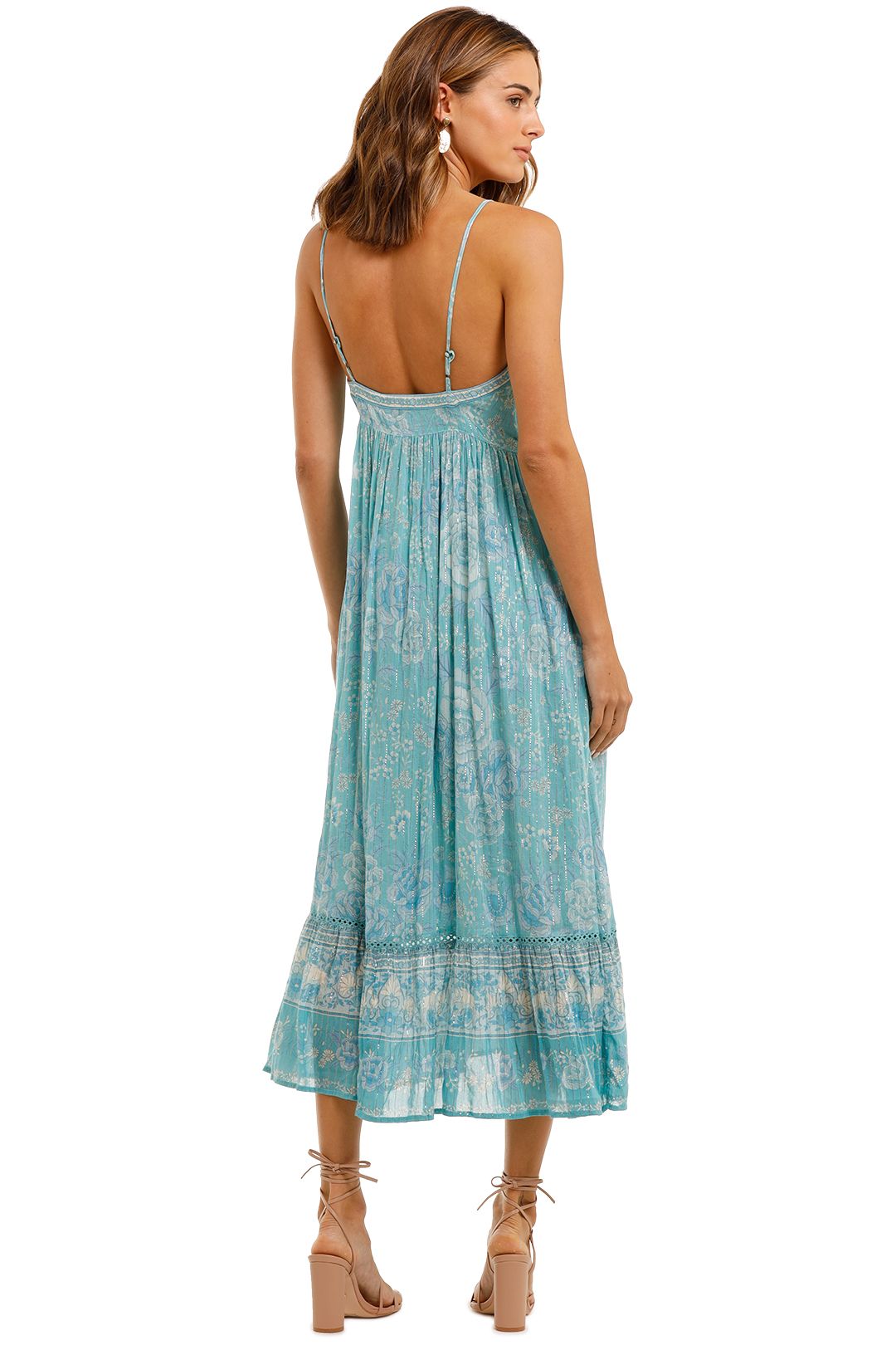 Mystic Strappy Maxi Dress in Turquoise | Spell | GlamCorner