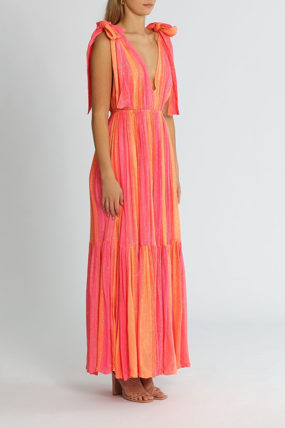 Hire Fanya Long Dress in Mix Neon | Sundress | GlamCorner