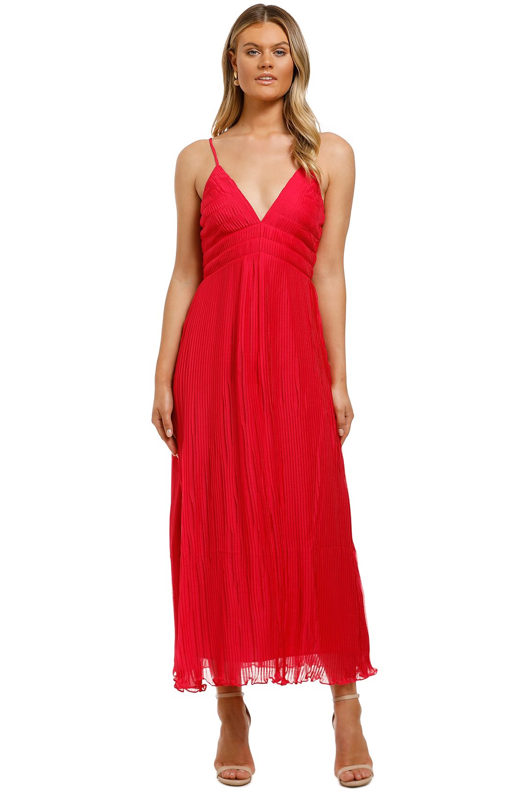 Raspberry Sorbet Midi Dress by Talulah for Hire | GlamCorner