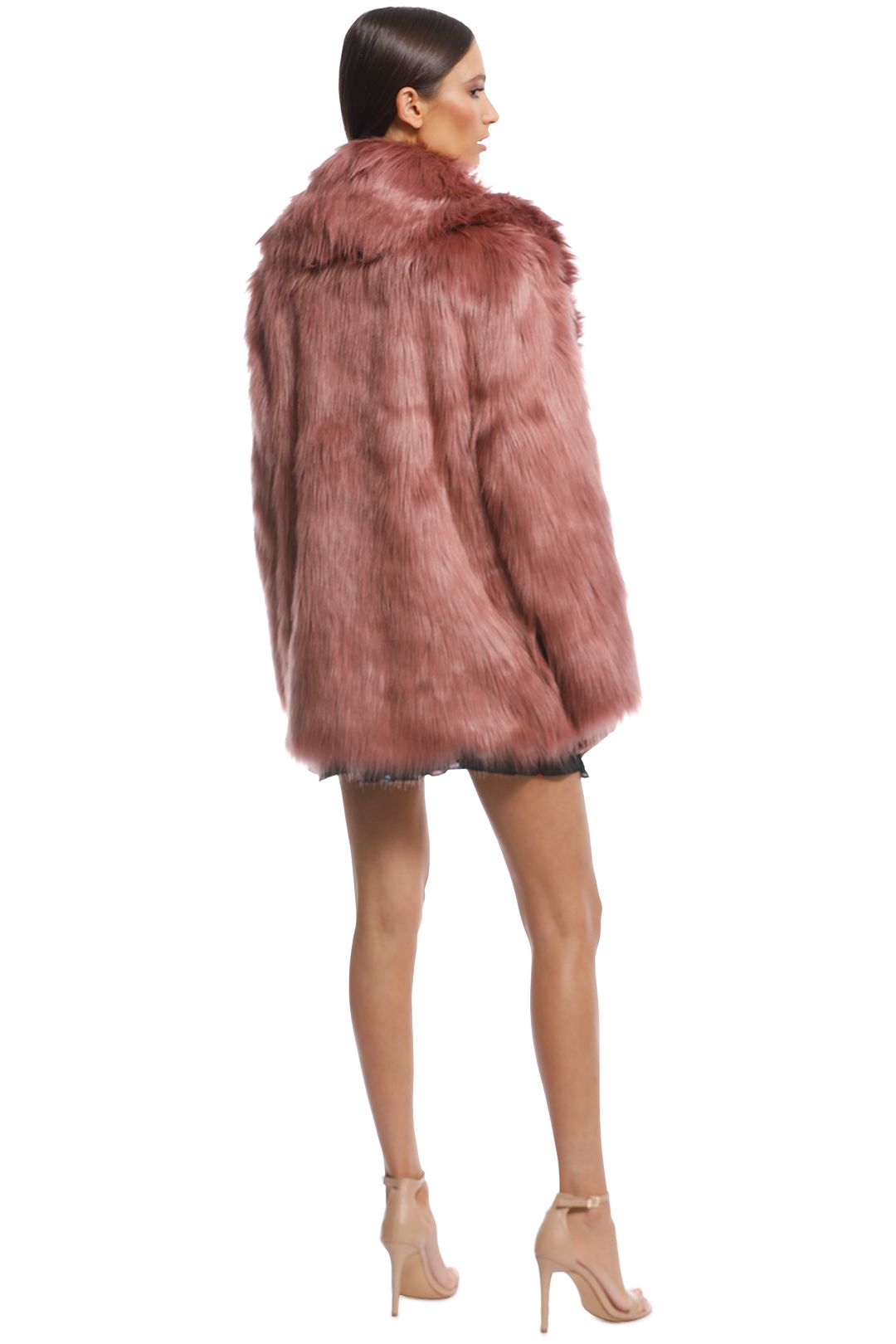 Premium Rose Jacket in Evening Rose by Unreal Fur for Hire | GlamCorner