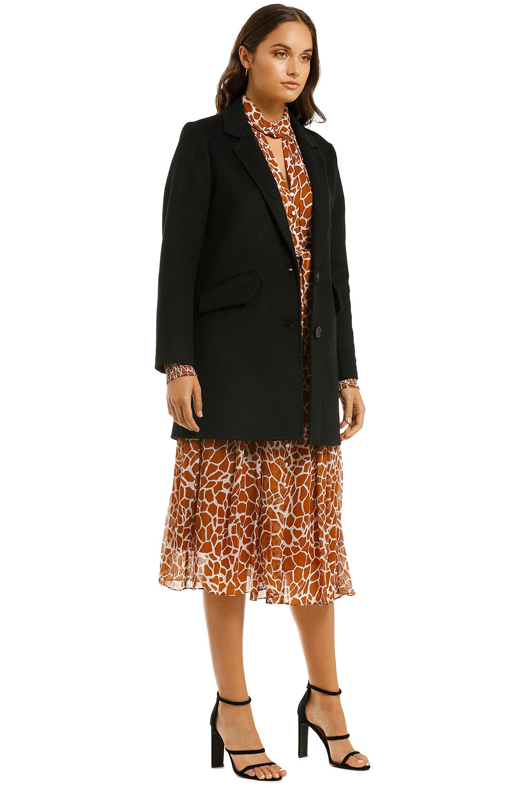 Essential Coat in Black by Wish | GlamCorner