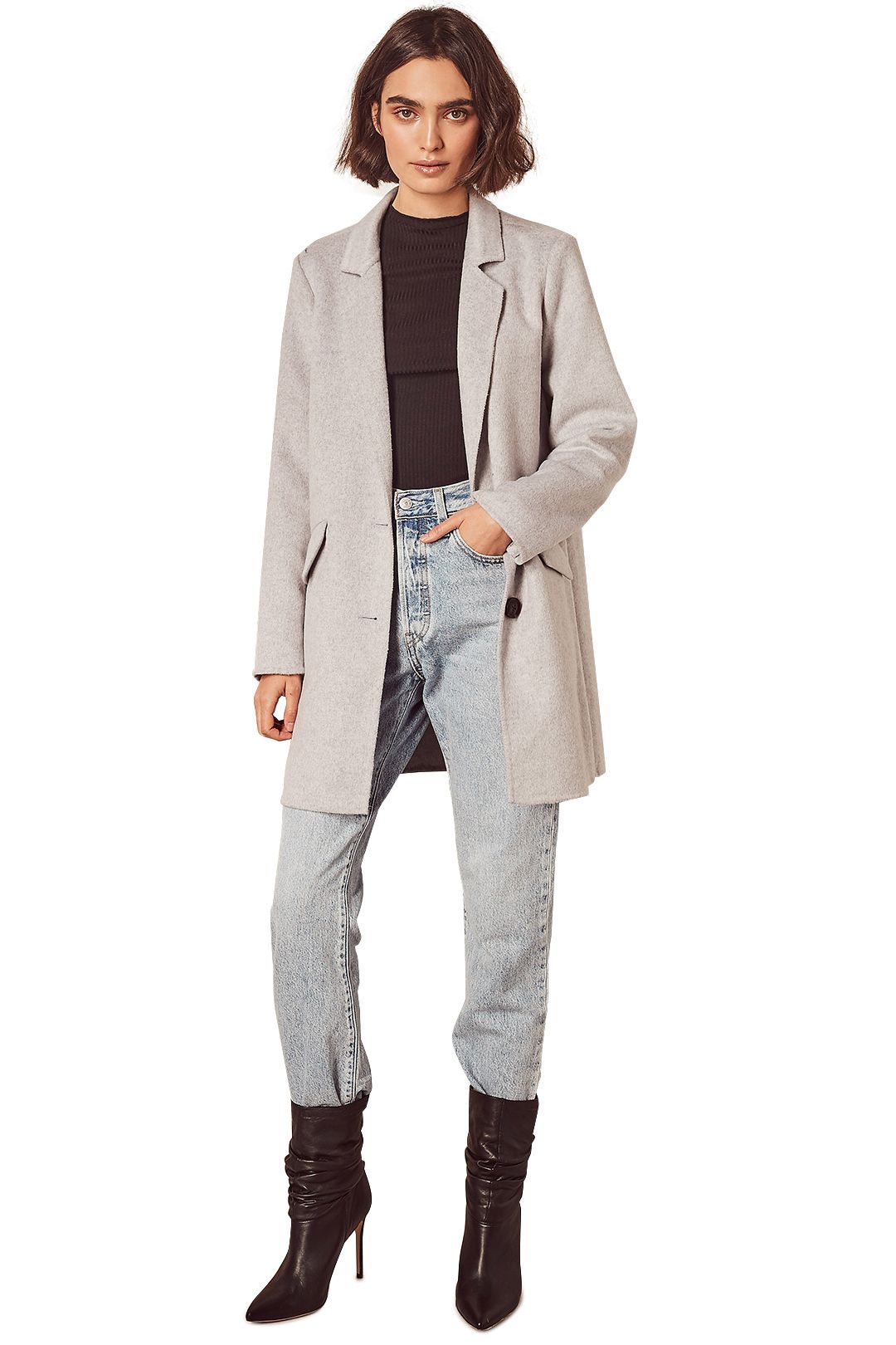 Essential Coat in Grey by Wish to Buy | GlamCorner