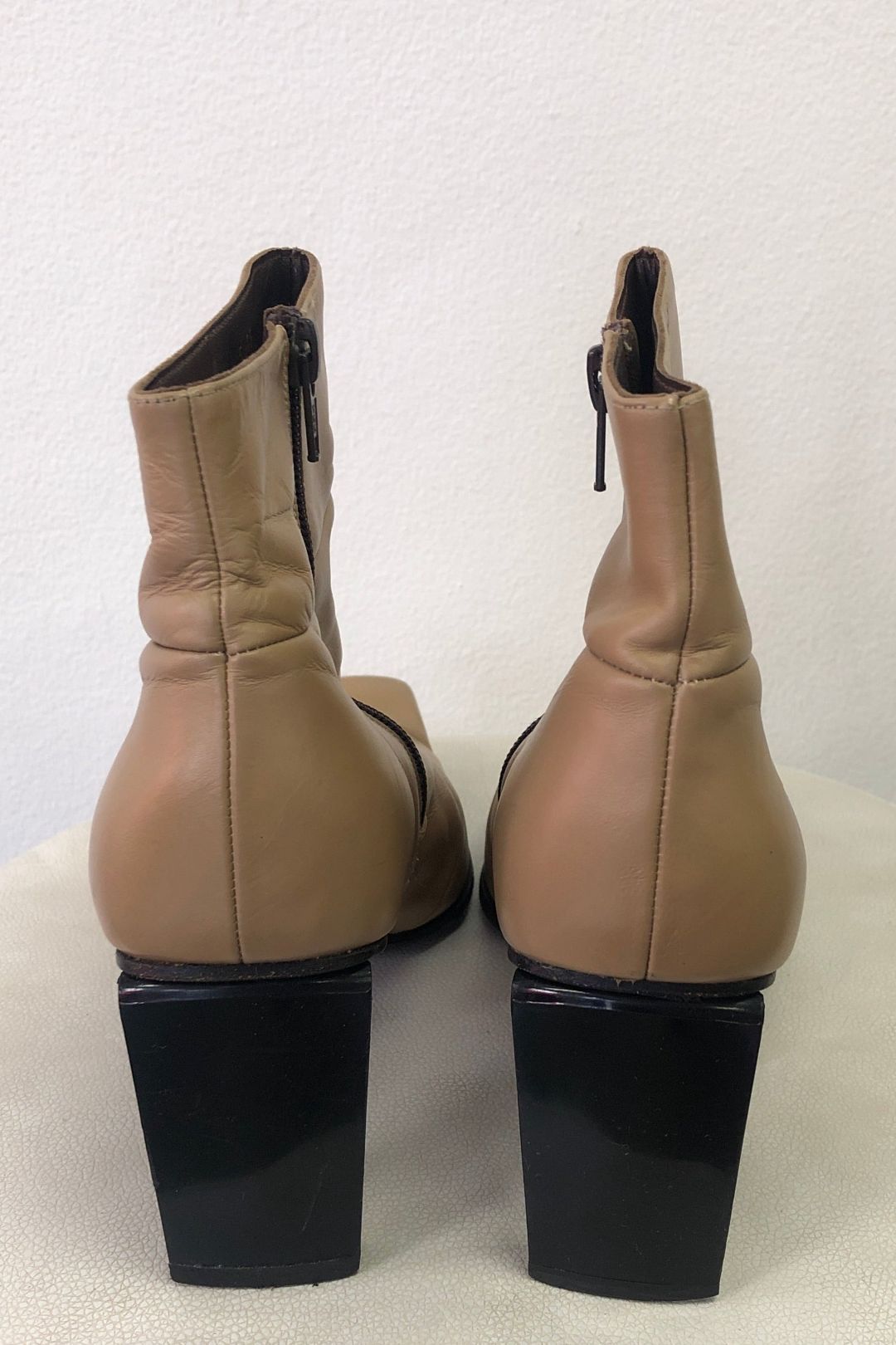 Buy Light Tan Square Toe Ankle Bootie | Zomp Shoes | GlamCorner